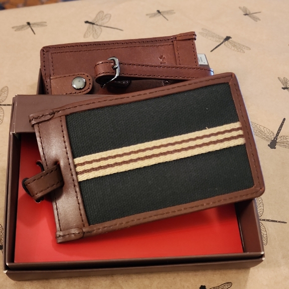 Baekgaard | Bags | Nwt Baekgaard Brown Leather And Green Canvas Luggage ...